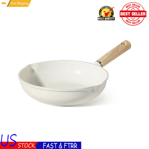 Nonstick Skillet Stainless Steel Base Fast Heating Low Oil Cooking Stew ...