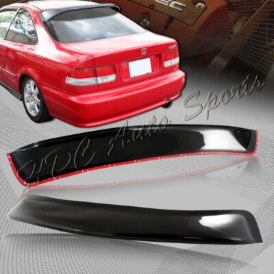 For 96-00 Honda Civic EJ EK 2DR Black ABS Plastic Rear Window Roof ...