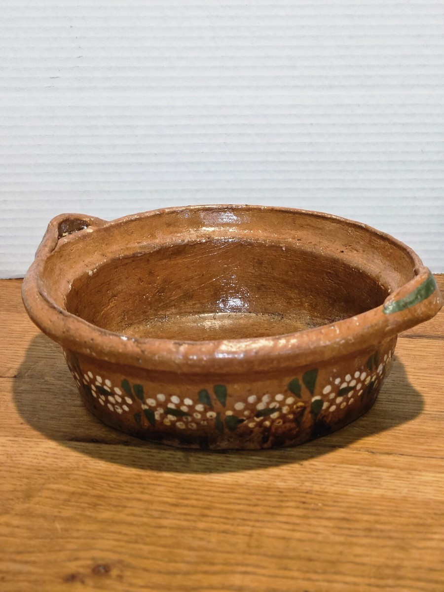 Vintage Mexican Pottery Red Clay Vintage Hand Painted Mexican Red Clay