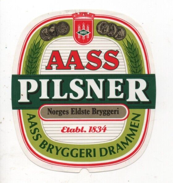 Norway - Vintage Beer Label - Aass Bryggeri, Drammen - Aass Pilsner | eBay