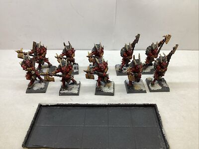 Warhammer Fantasy- Khorne BLOODLETTERS OOP metal models 10x painted # ...