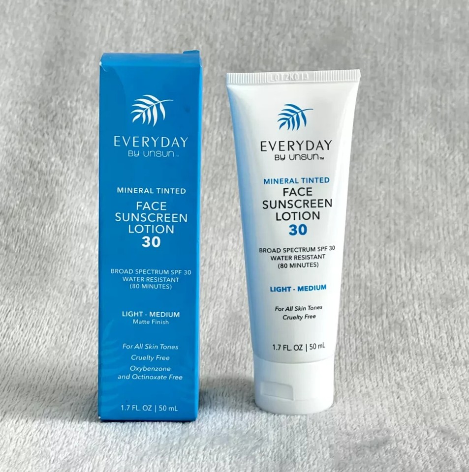 Mineral Tinted Face Sunscreen Lotion SPF 30 Light/Med 3 PACK Everday ...