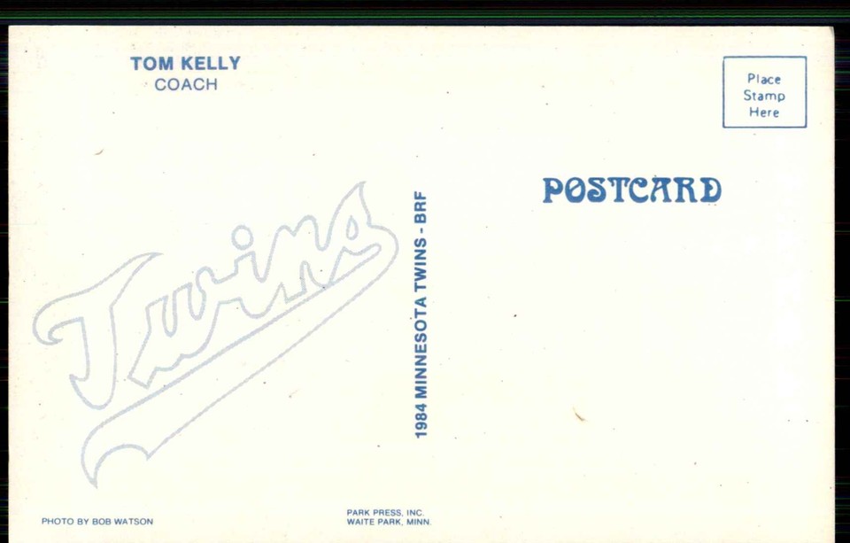 1984 Postcard BRF Tom Kelly Minnesota Twins #NNO | eBay