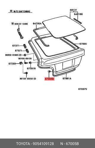 Genuine OE cushion for back door panel, 9054109128 for TOYOTA 90541 ...