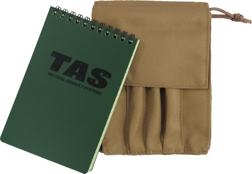 TAS Khaki Military/Cadets Notebook Cover + 50 Page Waterproof Notebook ...