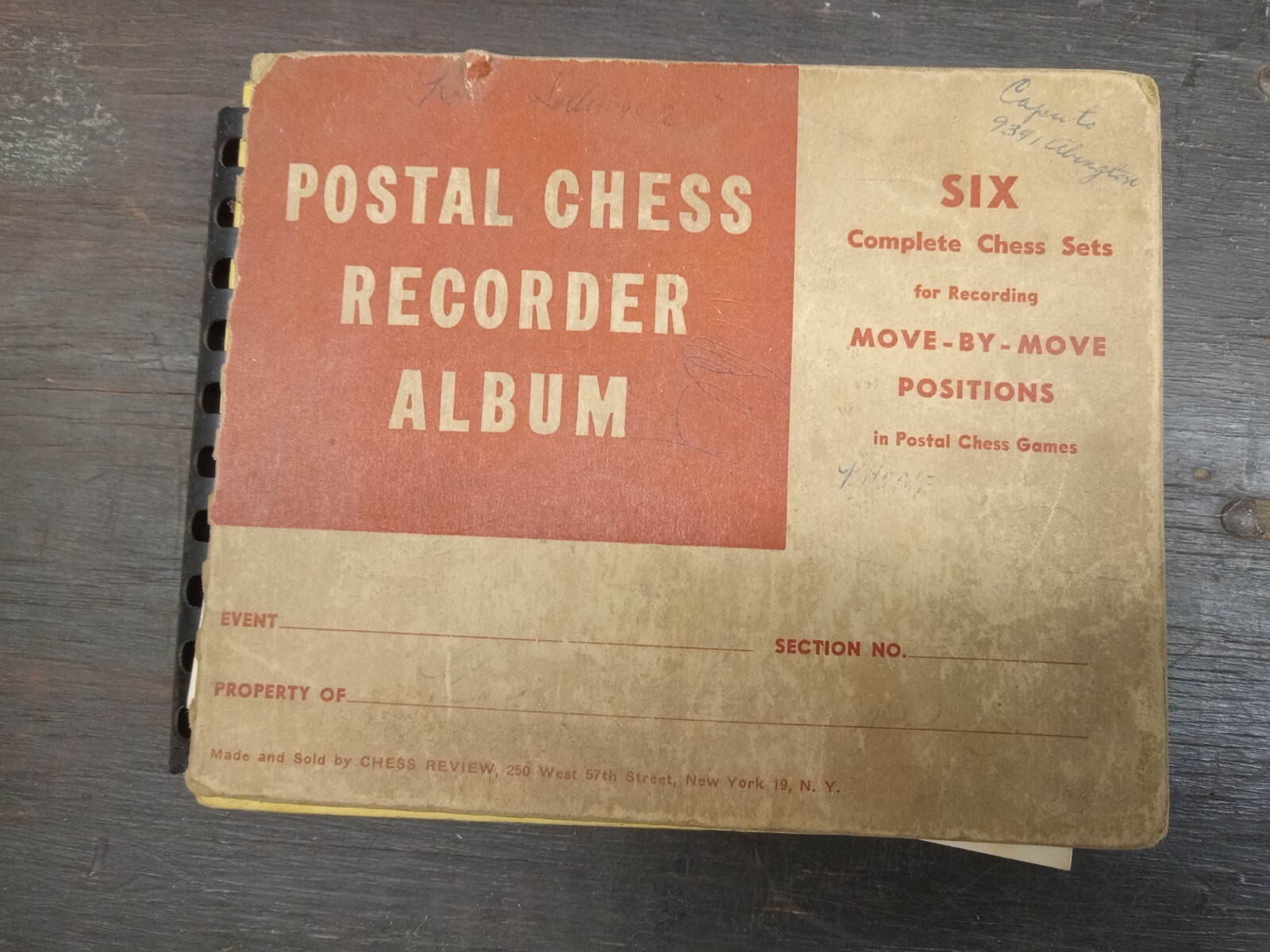 Vintage 1960s Postal Chess Recorder Album by Chess Review Paperback ...