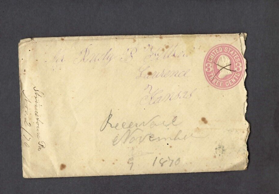 US Postal History Scott# U58 1864 Washington 3 cent Envelope Watermark ...