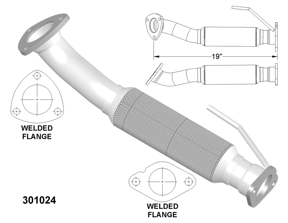 Exhaust and Tail Pipes for 2005-2008 Ford Escape 2.3L L4 ELECTRIC/GAS ...