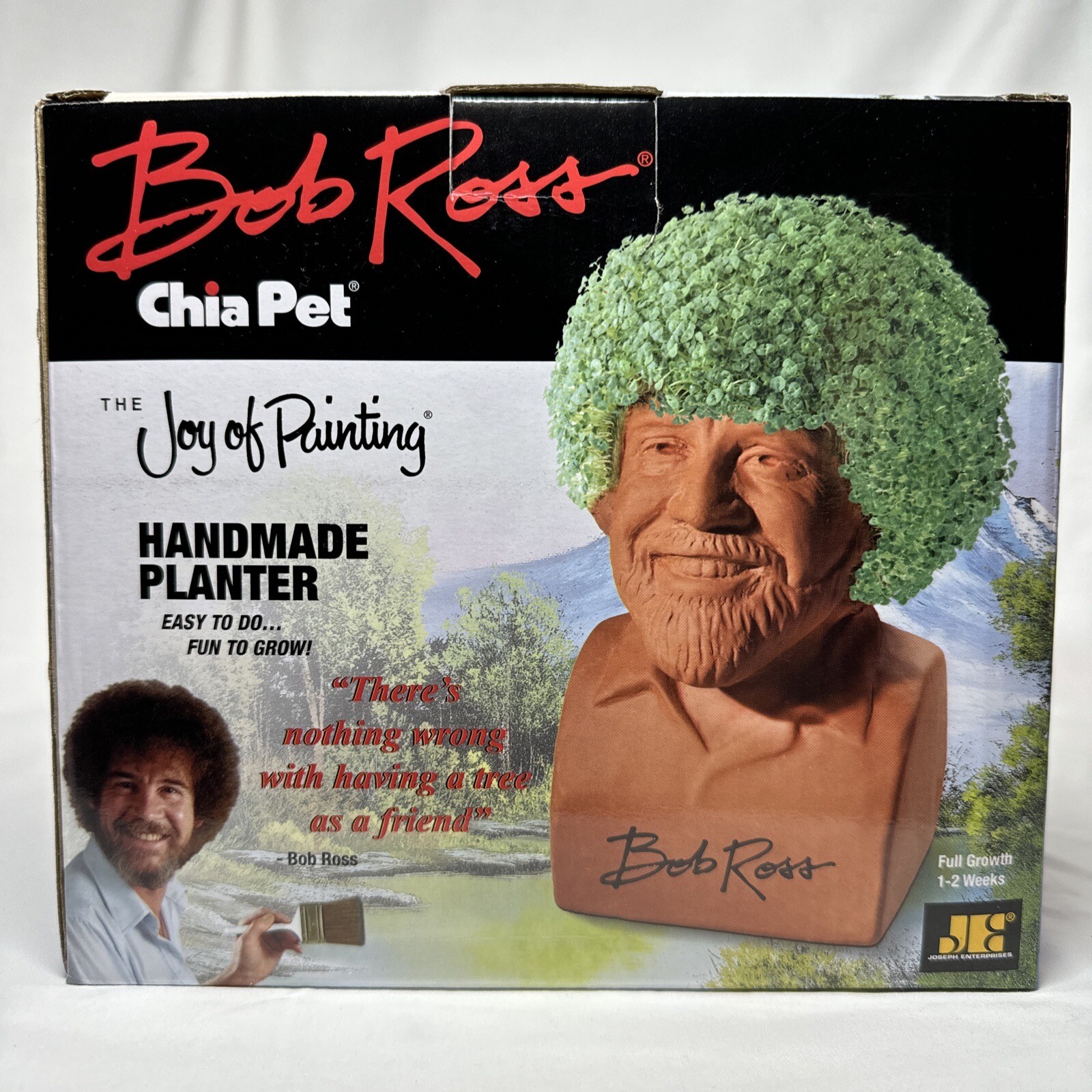 Chia Pet Bob Ross Bust Face Decorative Pottery Planter “ The Joy Of ...