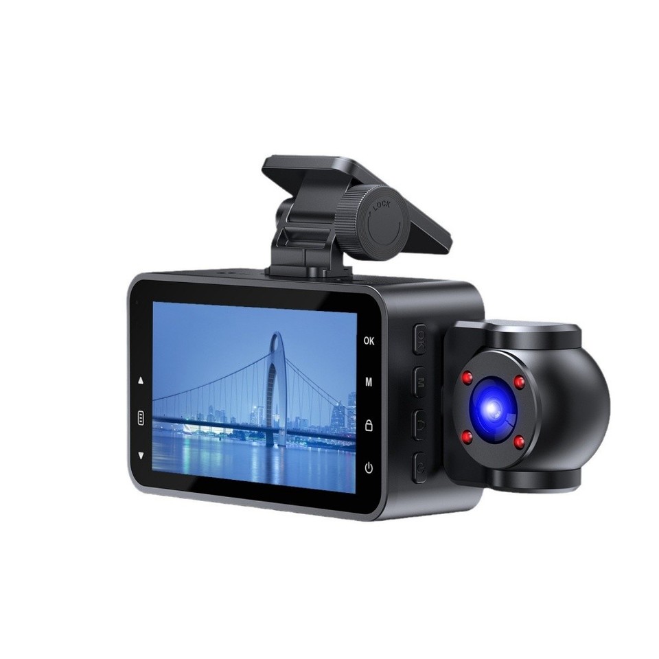 Dash Cam HD 1080p Car Dual Lens Front/Rear/Inside Video Recorder Camera ...