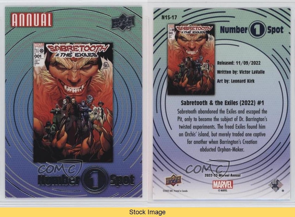 2022 Upper Deck Marvel Annual Number 1 Spot Sabertooth & The Exiles ...