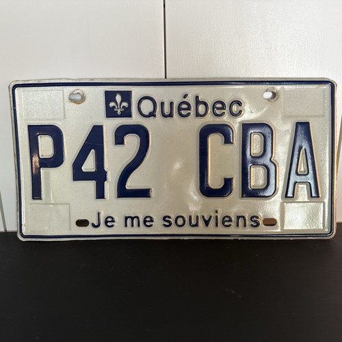 SINGLE QUEBEC, CANADA LICENSE PLATE P42CBA Je Me Souviens Blue White ...