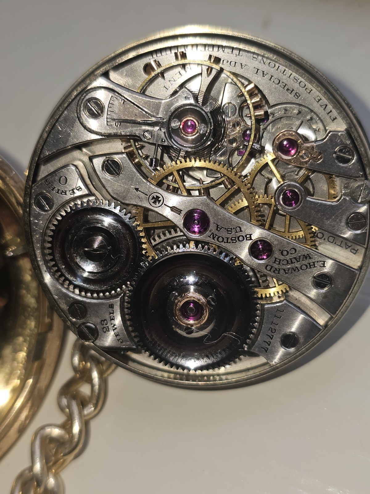 E. Howard Watch Co Gold Filled Pocket Watch Chain Manual 23 Jewels ...