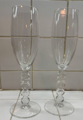 Vintage Millenium Y2K 2000 Champagne Flutes Clear Glasses - Set Of 2 | eBay