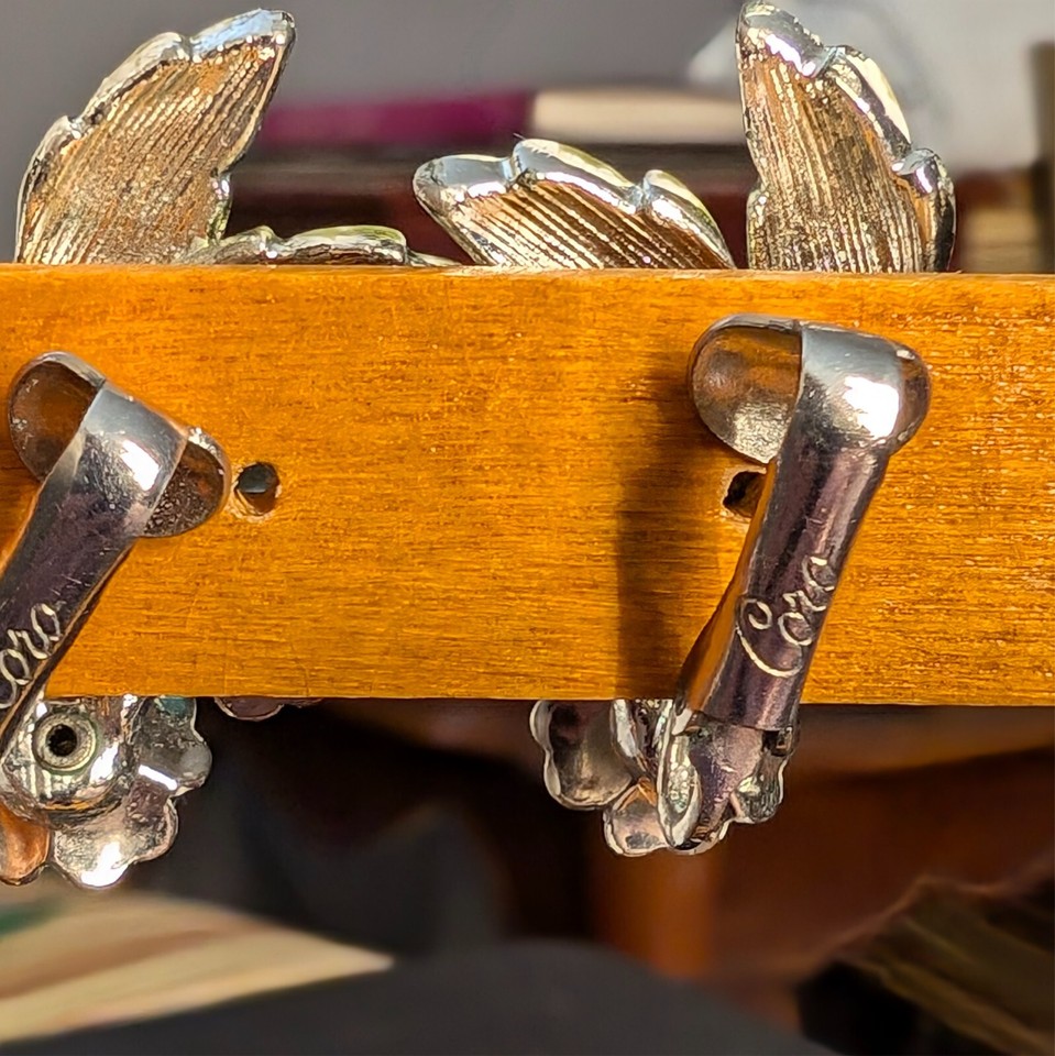 Vintage Signed Coro Enamel Flower Clip-On Earrings | eBay