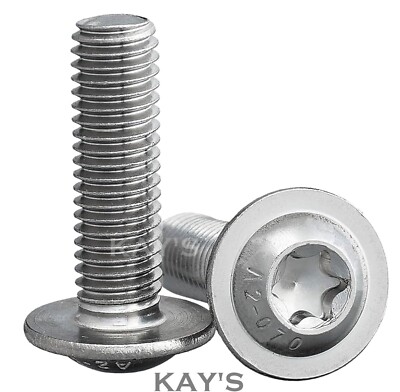 M4 M5 M6 M8 TORX FLANGED BUTTON HEAD SCREWS SIX LOBE TX BOLTS A2 ...