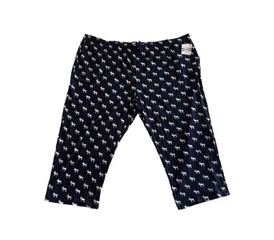 Harbor Bay Navy Moose Elk Elastic Pajama Pants Men’s Big Size Tall with ...