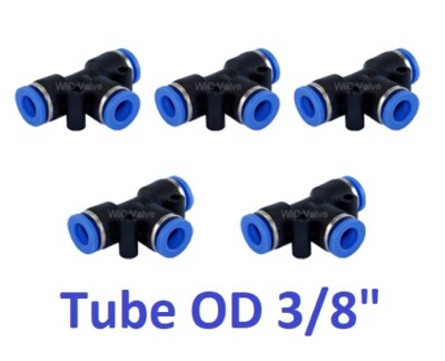 Tee Union Pneumatic Push In To Connect T Union Fitting Tube OD 3/8" 5 ...