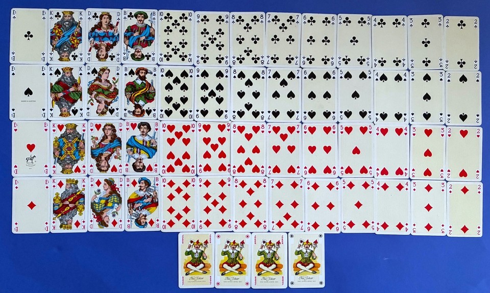 Card Game Rosette 56 Bl Piatnik No 1414 Romme Bridge Whist Canasta ...