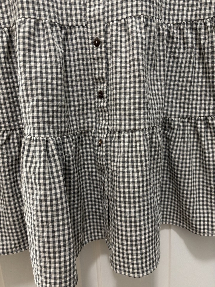 Petal And Pup Daria Mini Dress Womens S/M Gingham Check Black White ...