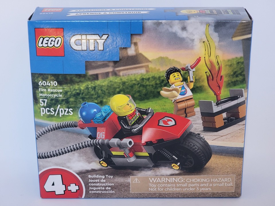 LEGO 60410 City Fire Rescue Motorcycle Firefighter Toy Playset Factory ...