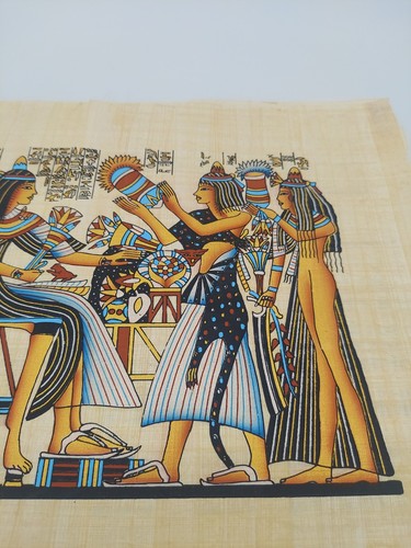Handmade Egyptian Papyrus with vivid color designs. | eBay