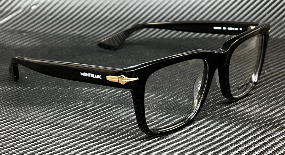 MONT BLANC MB0266O 001 Black Men's Medium 52 mm Eyeglasses | eBay