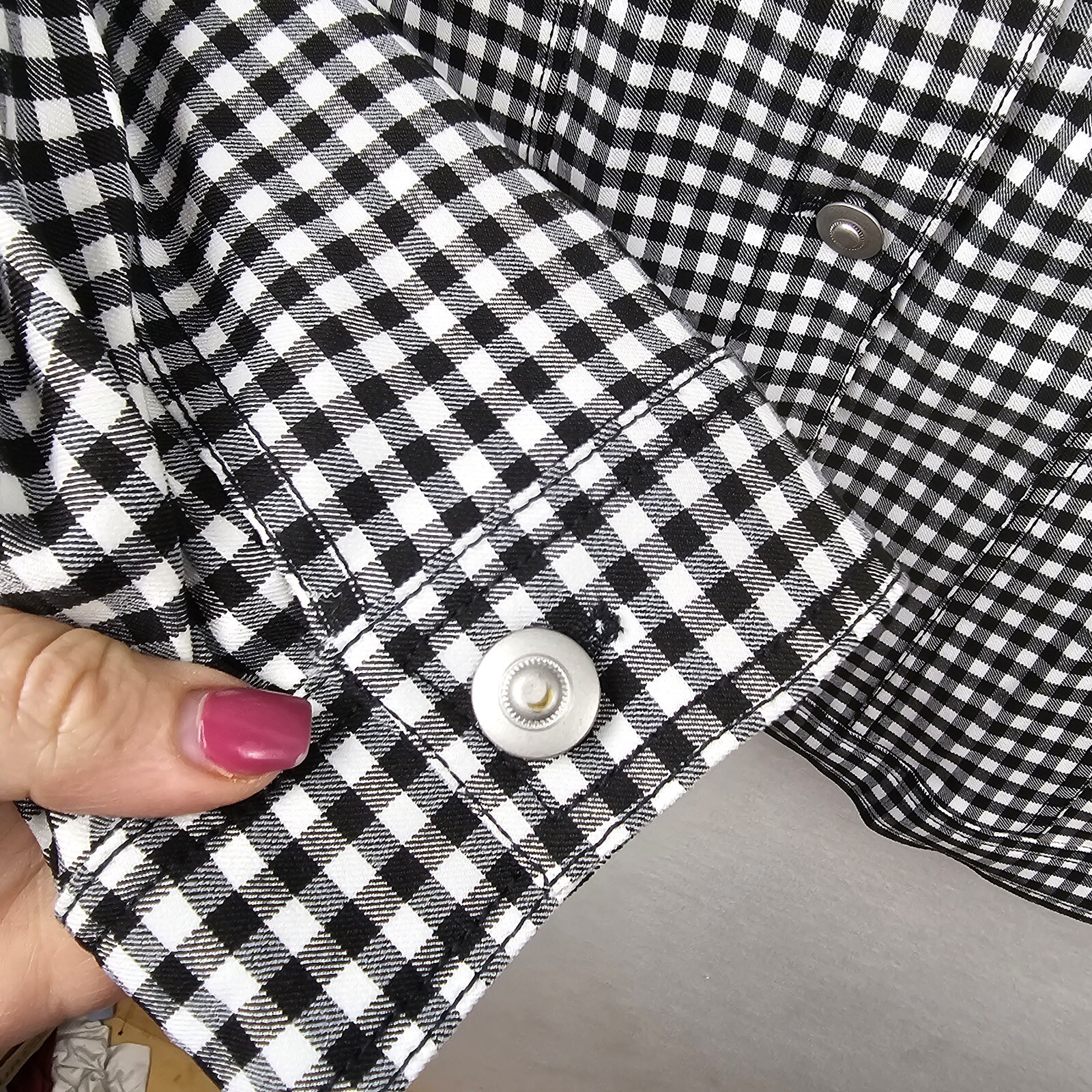 Ruby Red Shirt Woman’s Size 14 Black White Checked Long Sleeve Button ...