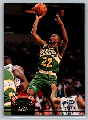 Ricky Pierce 1992-93 Stadium Club BASKETBALL #148 Seattle SuperSonics ...