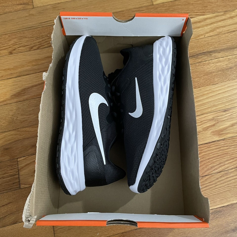 🔥Nike REVOLUTION 6 Mens Black White Extra Wide (4E) Sneakers Size 9 ...