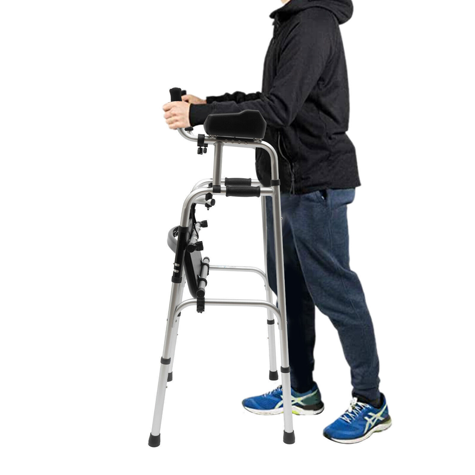 Upright Rollator Mobility Walker Lightweight with Arm Support & 4 ...