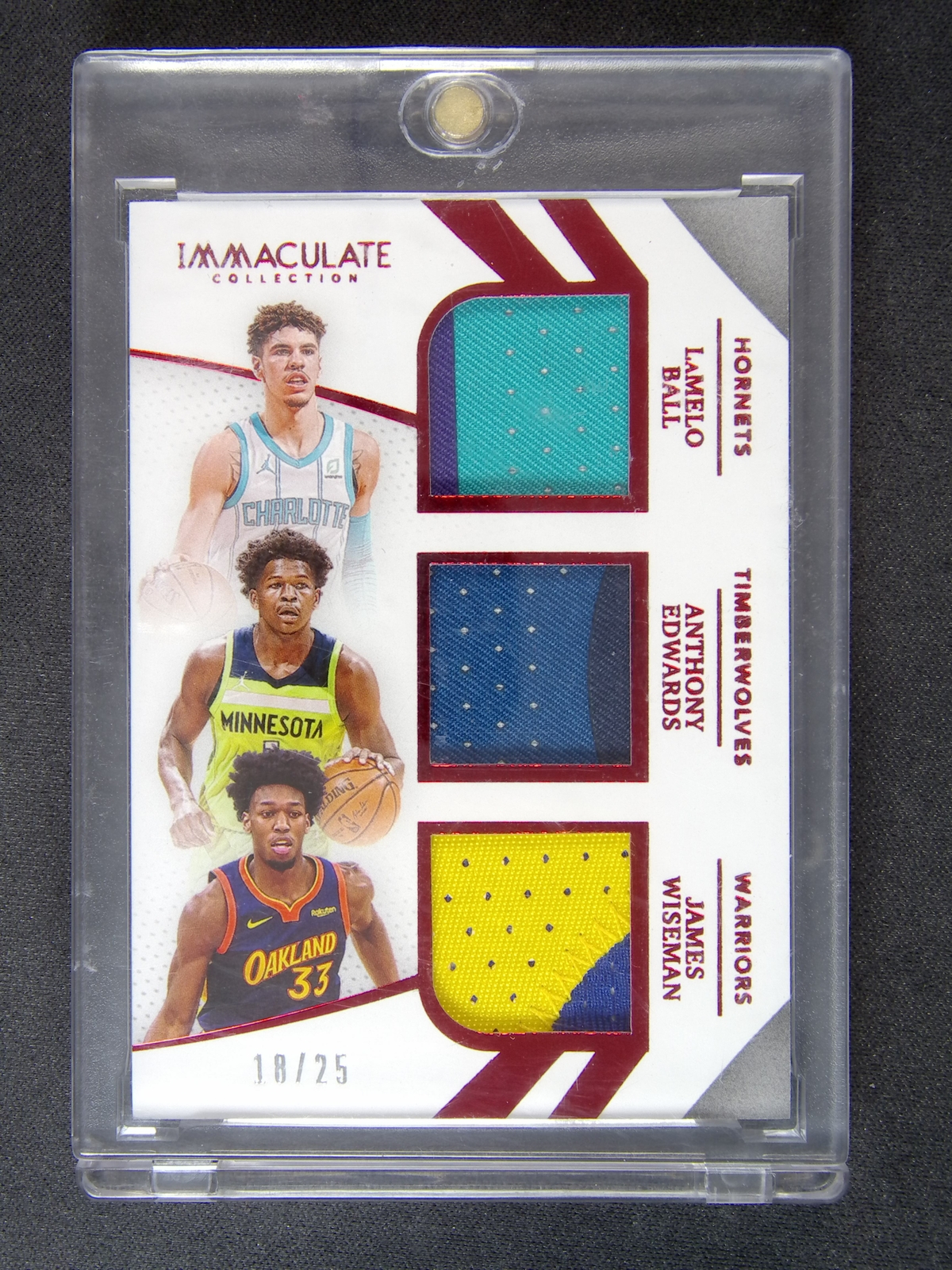 2020-21 Immaculate Anthony Edwards/LaMelo Ball/James Wiseman RC Triple ...