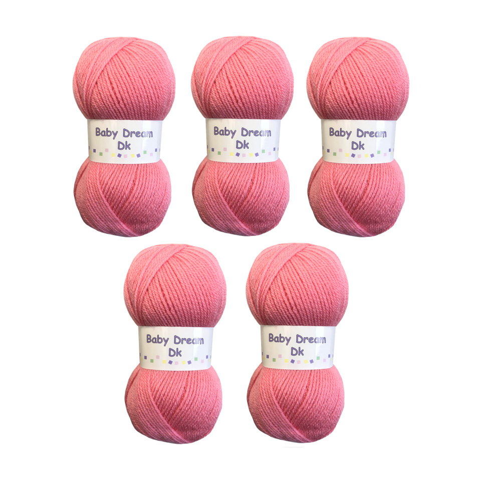 5 x 100g Baby Wool, Soft DK Double Knitting Yarn, Baby Dream From ...