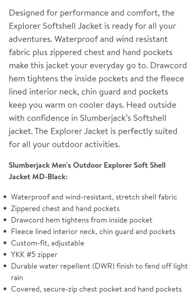 Slumberjack Explorer Soft Shell Jacket, Waterproof and wind resistant ...