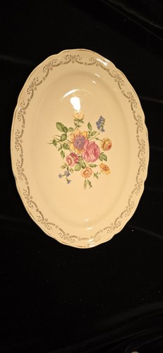 Vintage~Oval Platter~Edwin M. Knowles China Co~USA. Floral Pattern~13 1 ...