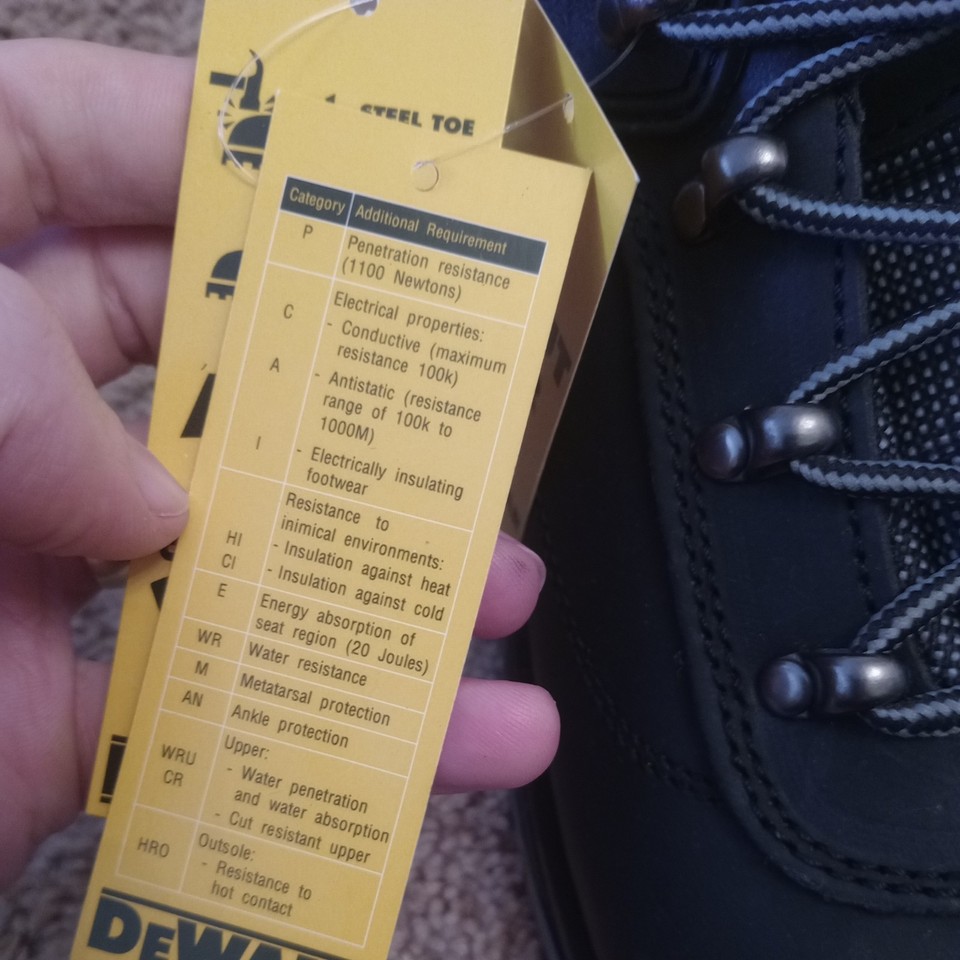 DEWALT Laser Boot S1P SRC Hiker Full Grain Leather Steel Toe Midsole ...