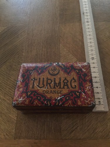 Oriental Turkish Ottoman TURMAC Orange 25 size Cigarette Tobacco Tin ...