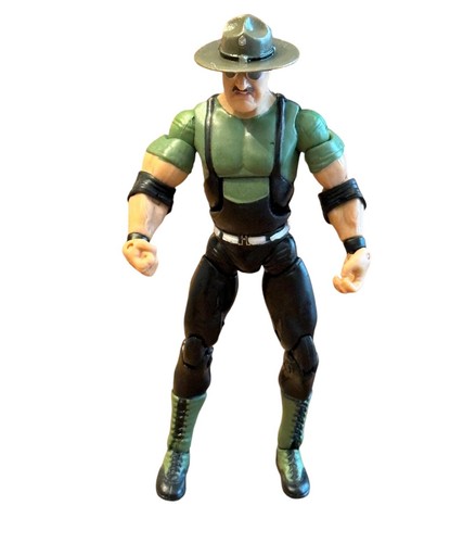 WWE WWF Sgt Slaughter Jakks Build N Brawl Series 6, 3.75” Figure Rare G ...