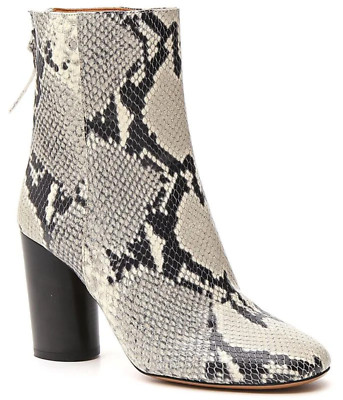 NIB Isabel Marant Garrett Chalk Snake Embossed Leather Zip Ankle Boots 38 8 $920 | eBay