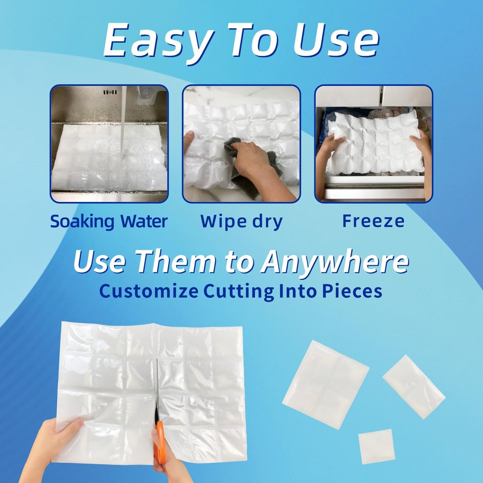 Reusable Ice Pack Sheets for Coolers - Flexible Ice Sheets Cooler Ice ...