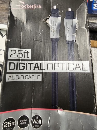 Rocketfish- 25' Digital Optical Audio Cable - Black New 600603312946| eBay