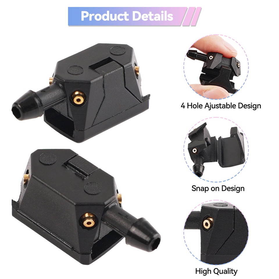 Pair Car Universal Windshield Washer Wiper Sprayer Nozzle Front Window ...