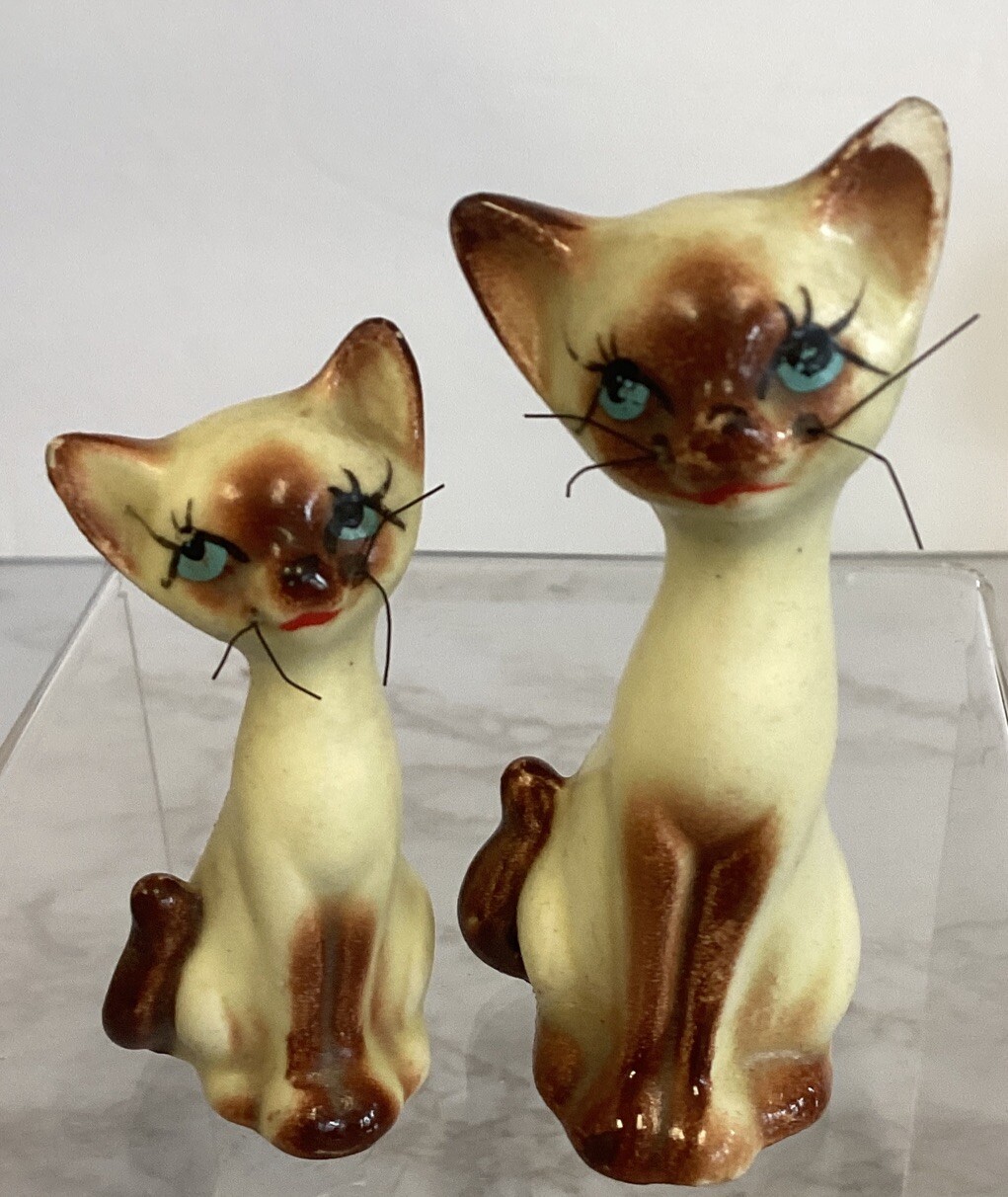 Lego Vintage Miniature Kitchy Siamese Cats , Set Of Two, Japan 2.25 ...