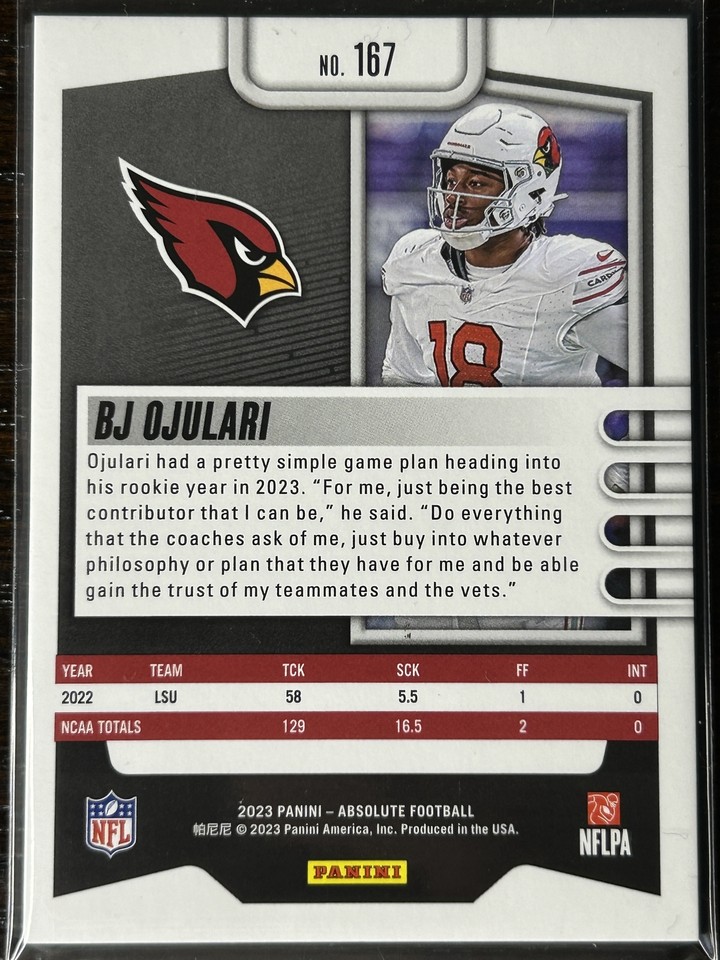 BJ Ojulari 2023 Absolute Spectrum Red! 26/100! Cardinals Rookie | eBay