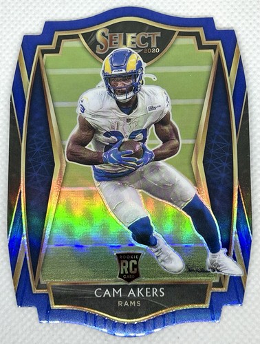 2020 Cam Akers Panini Select Premier Blue Prizm Die-Cut #155 LA Rams ...