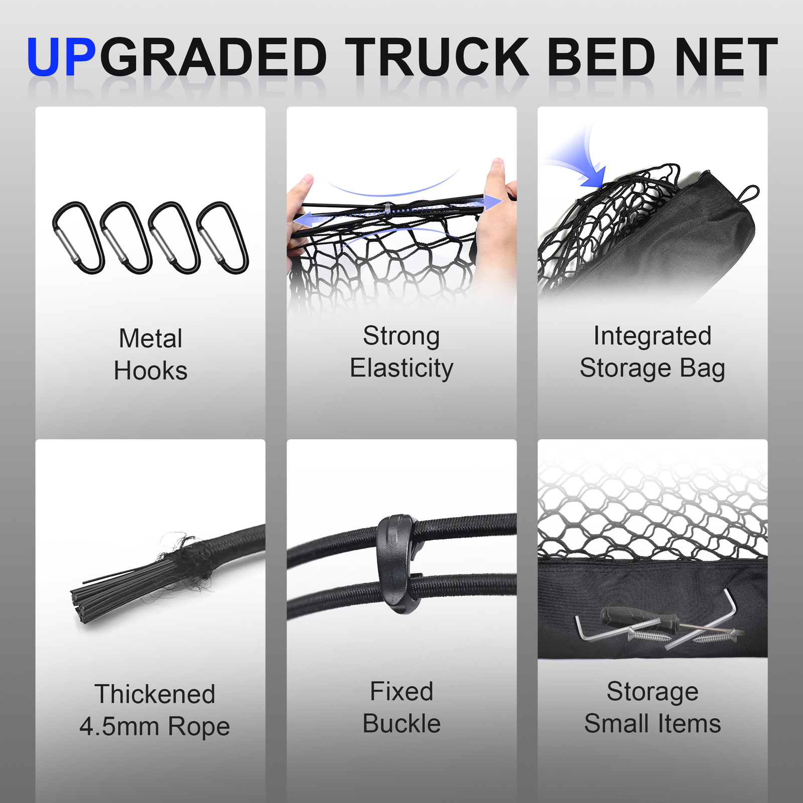 For 2022-2025 Ford Maverick Envelope Style Truck Bed Cargo Net With ...