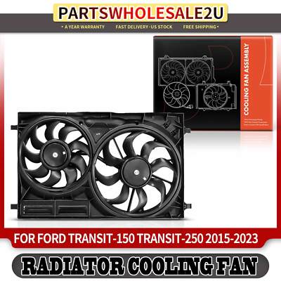 Dual Radiator Fan w/ Shroud Assembly for Ford Transit-150 2015-2023 ...