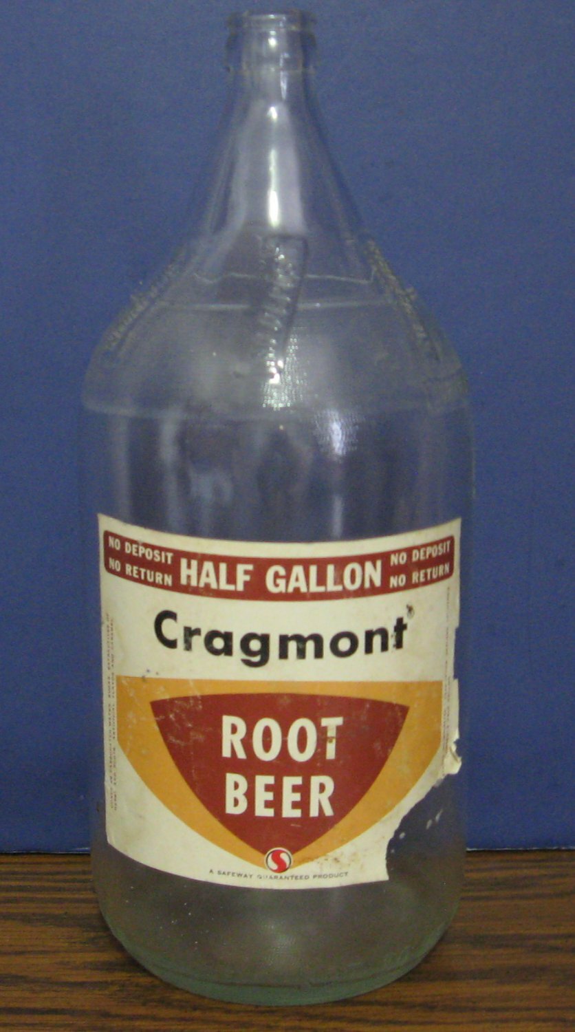 Cragmont Safeway Root Beer Half Gallon Glass Bottle / Jar / Jug - 1960s ...