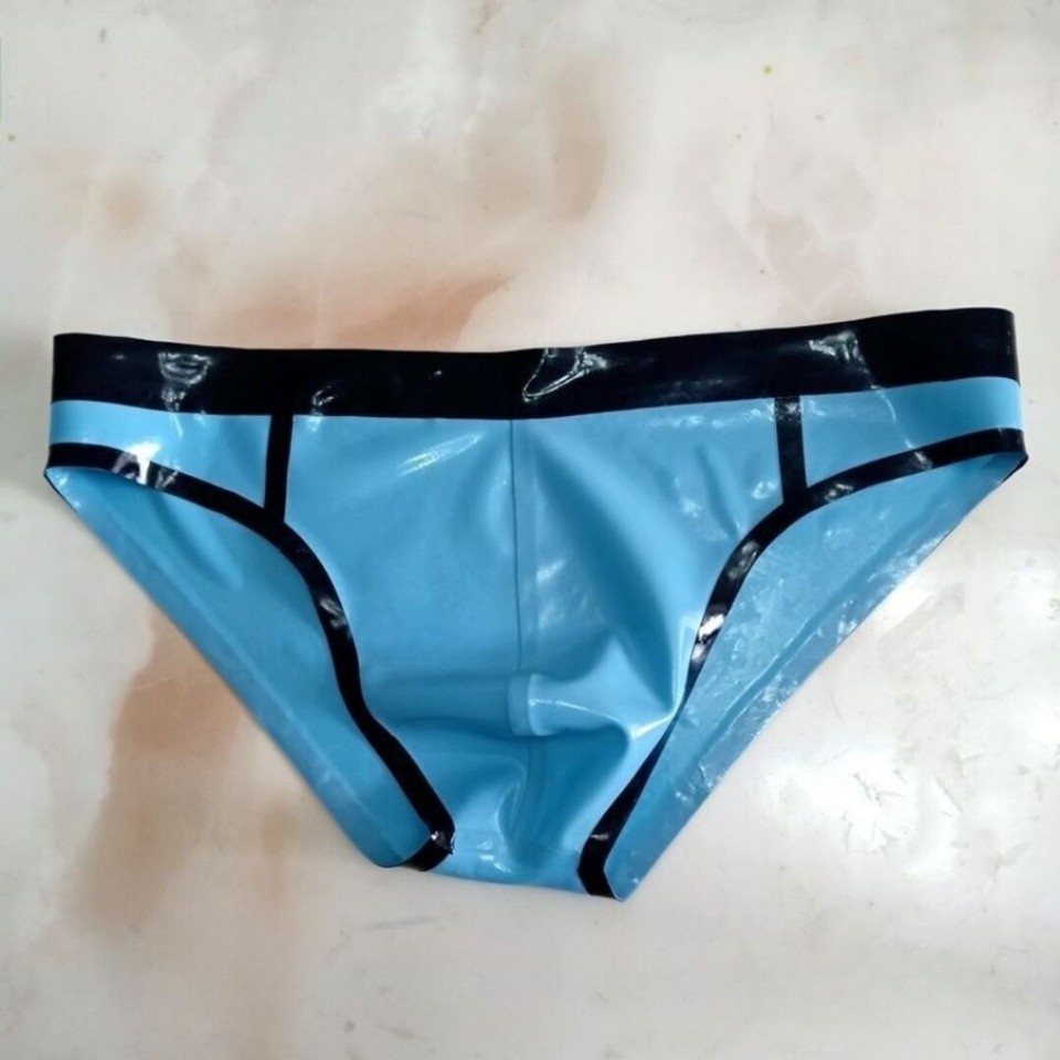US Men's Latex Rubber Tight fitting Shorts Bulge Enhanced Briefs ...