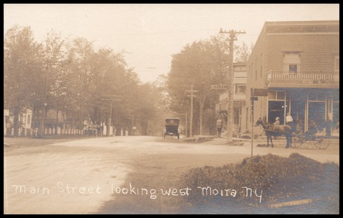 Moira, New York, Main Street, Child on Horse w Wagon, Real Photo ...
